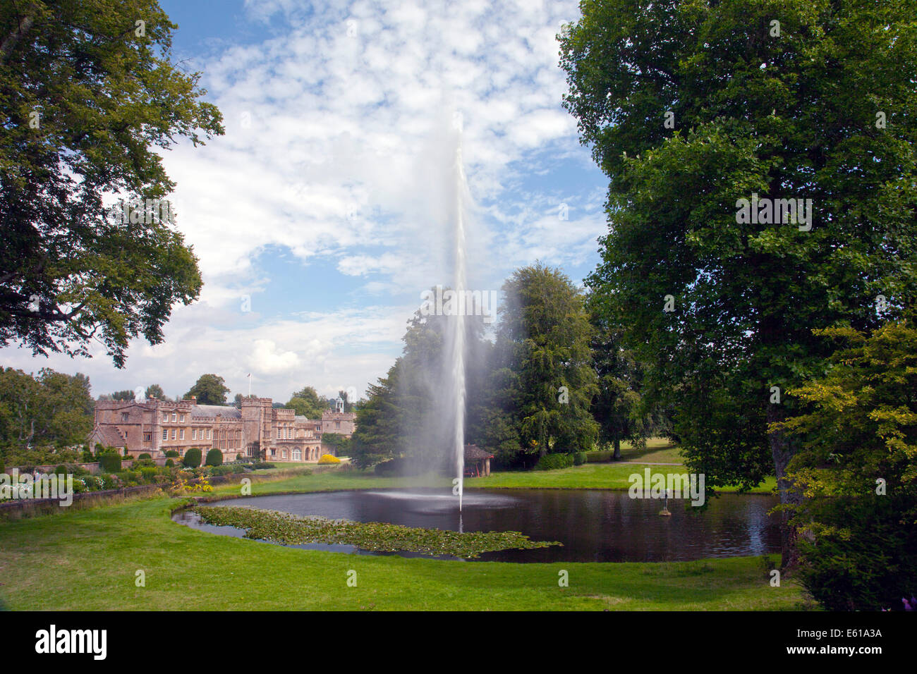 The 160ft high Centenary Fountain at Forde Abbey in Dorset is the ...