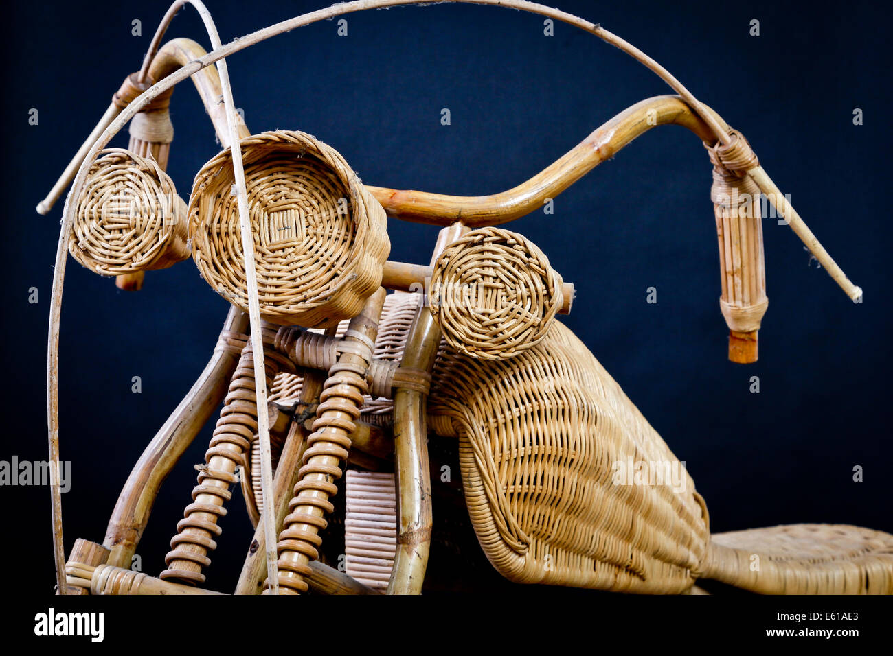 A handmade wicker motorcycle using cane and bamboo Stock Photo - Alamy