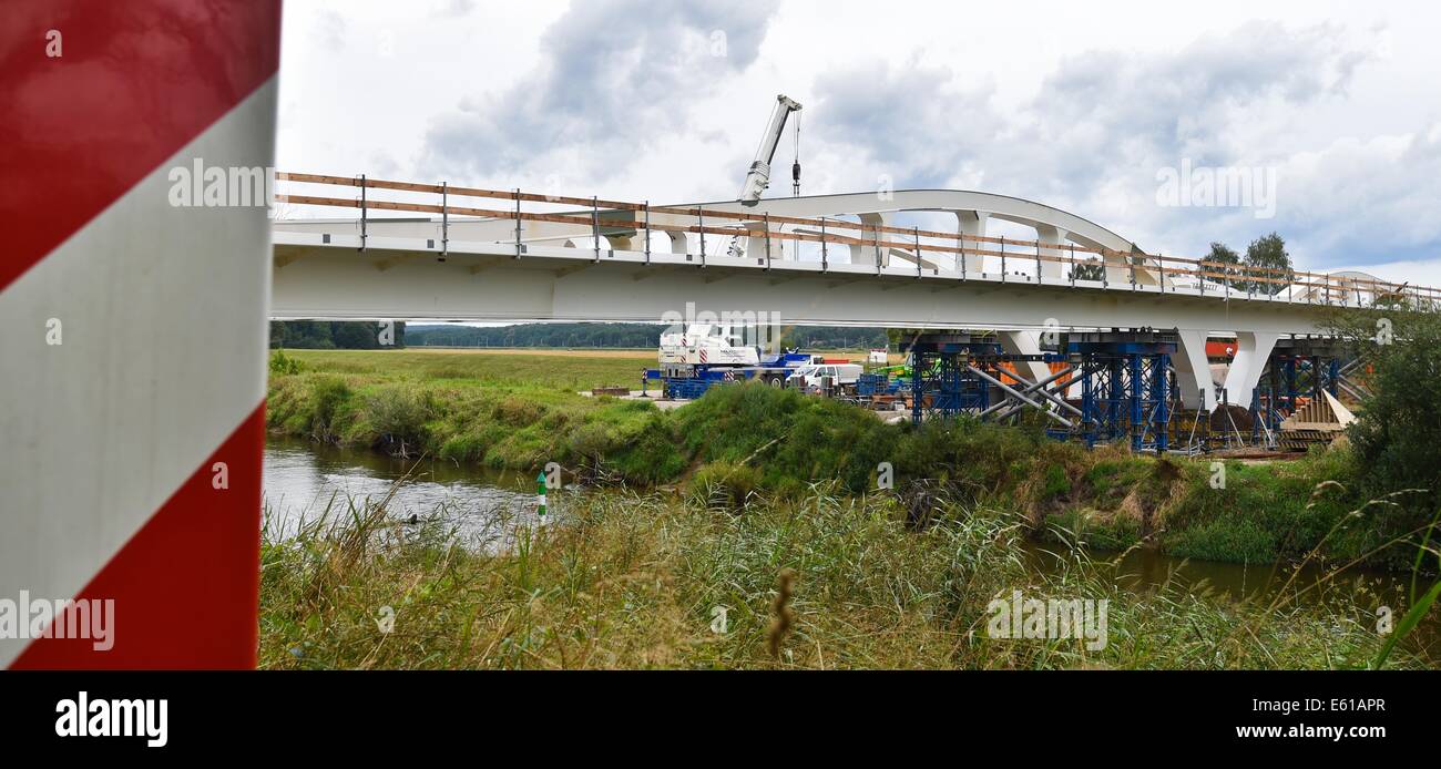 Coschen, Germany. 11th Aug, 2014. The structure of the new street ...