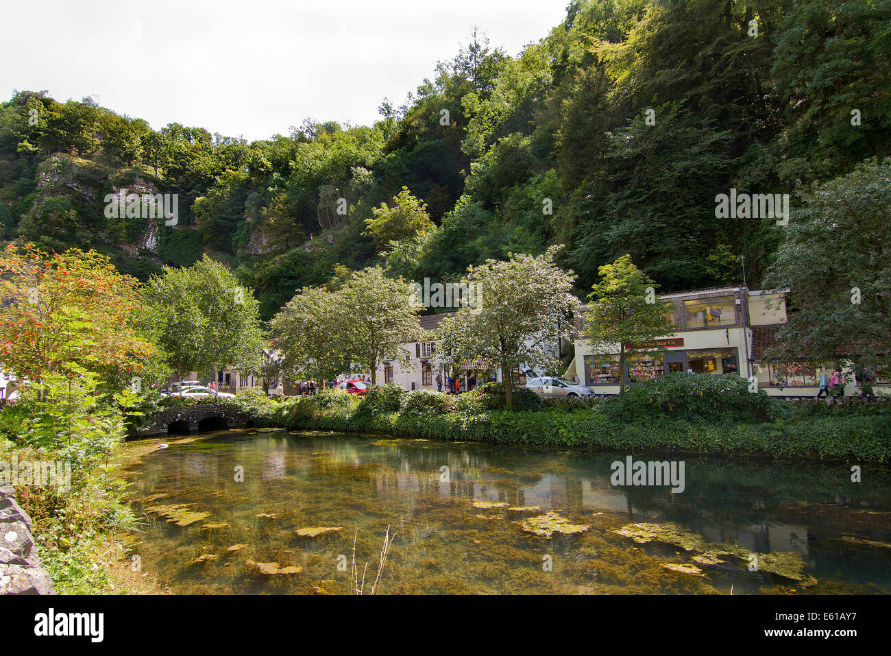 Summer's day in Cheddar Village in Cheddar Gorge Somerset England Stock ...
