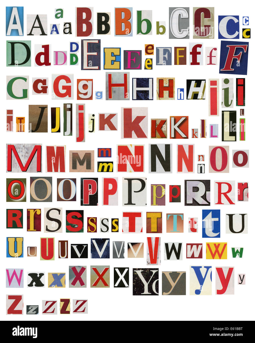 Colorful, newspaper, magazine alphabet Stock Photo - Alamy