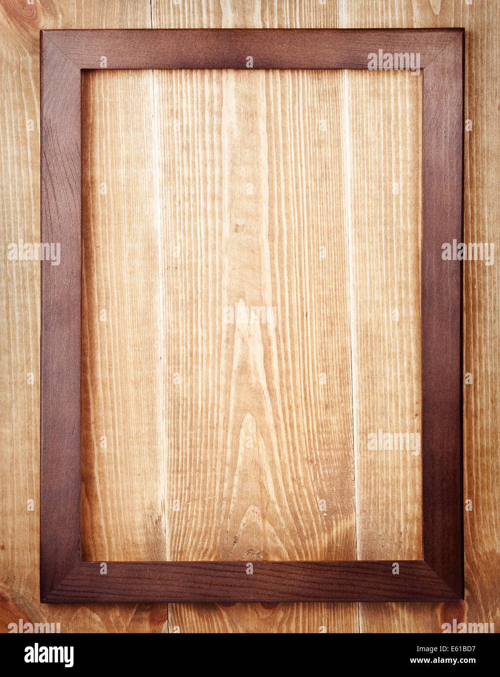 Old wooden frame on wood background Stock Photo - Alamy