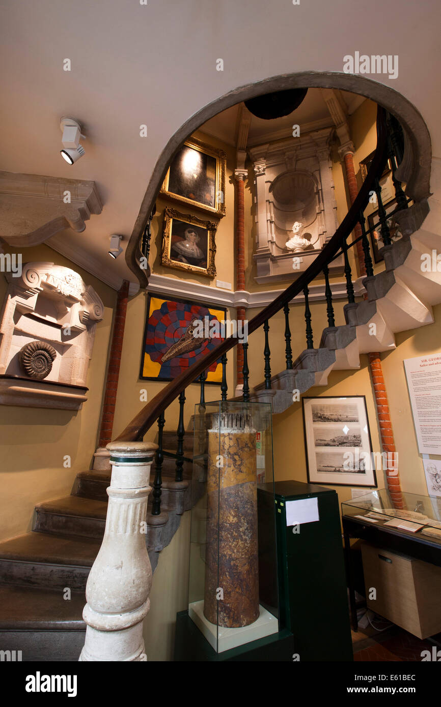 UK England, Dorset, Lyme Regis. Philpot museum, staircase Stock Photo ...