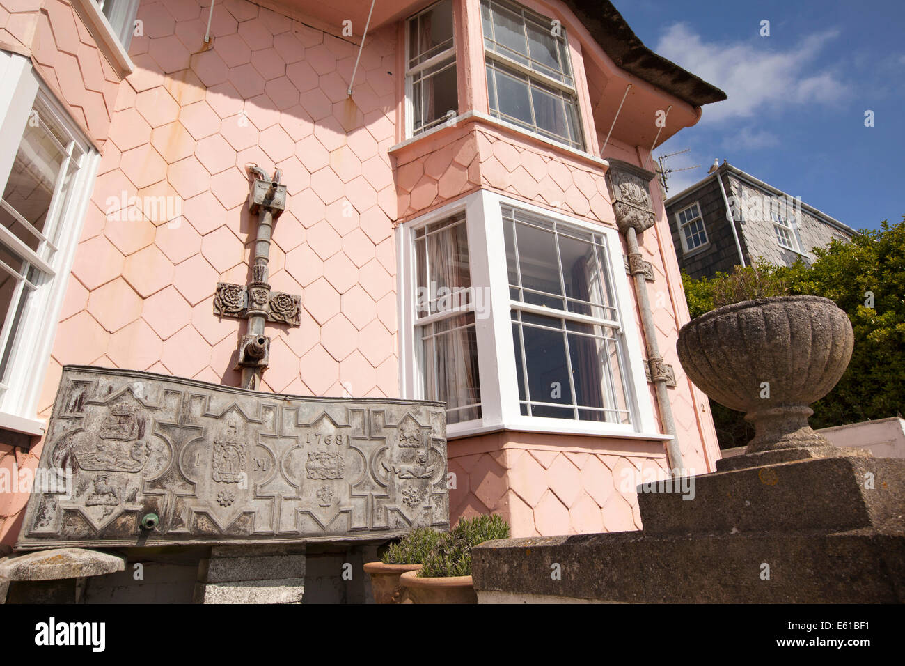 UK England, Dorset, Lyme Regis. Marine Parade, Library cottage historic ...