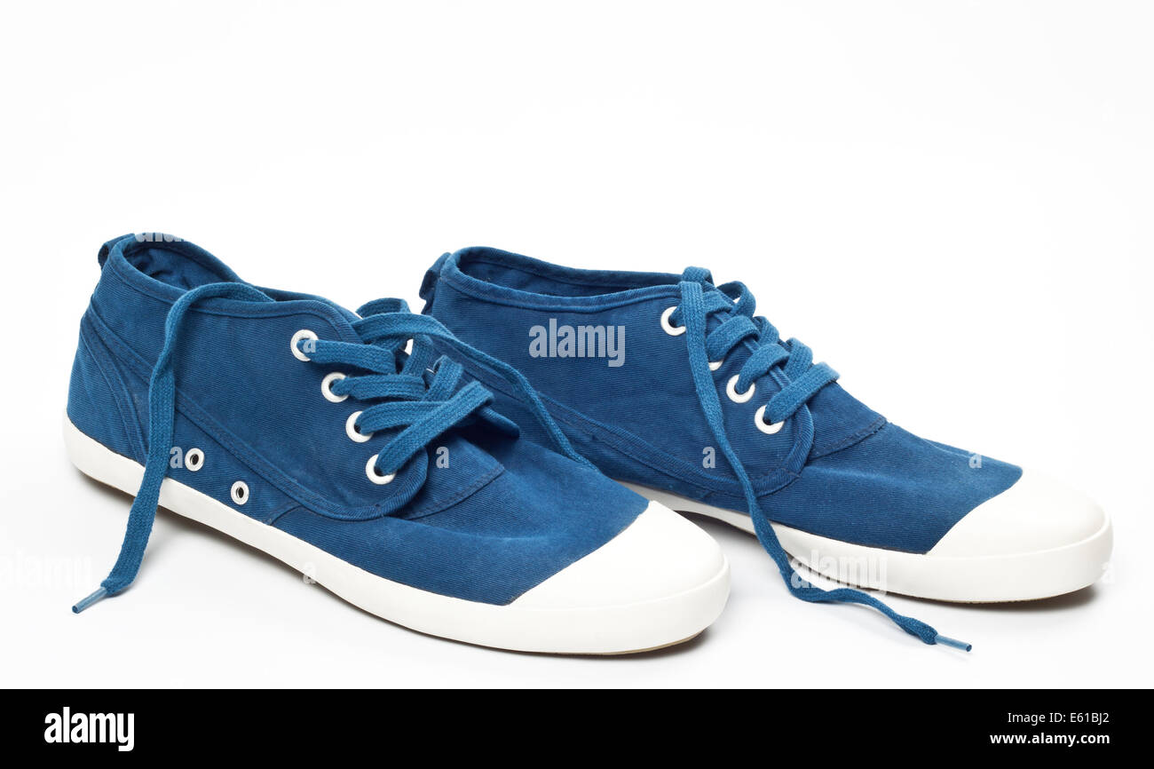 A pair of new blue shoes Stock Photo - Alamy