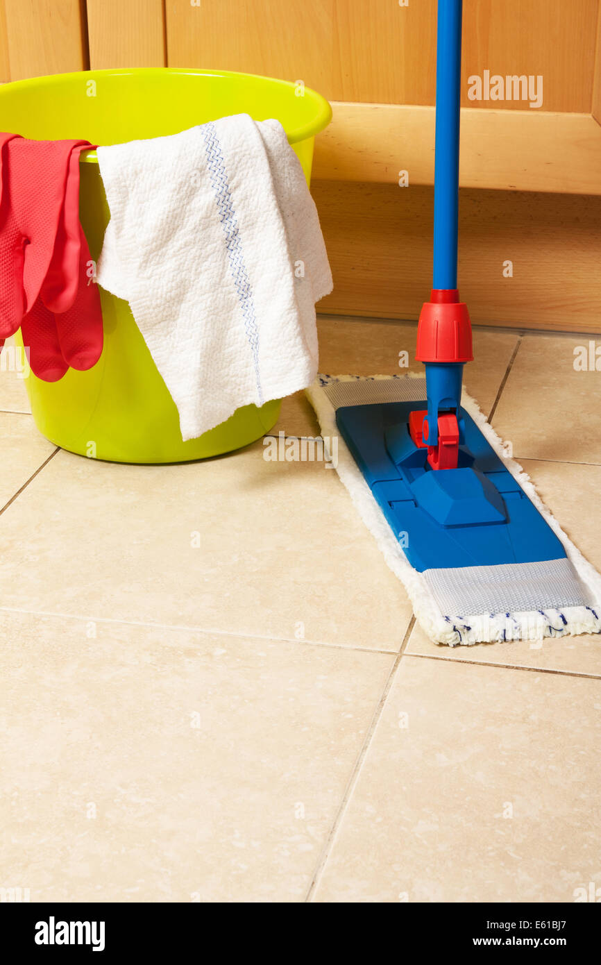 House cleaning with the mop Stock Photo - Alamy