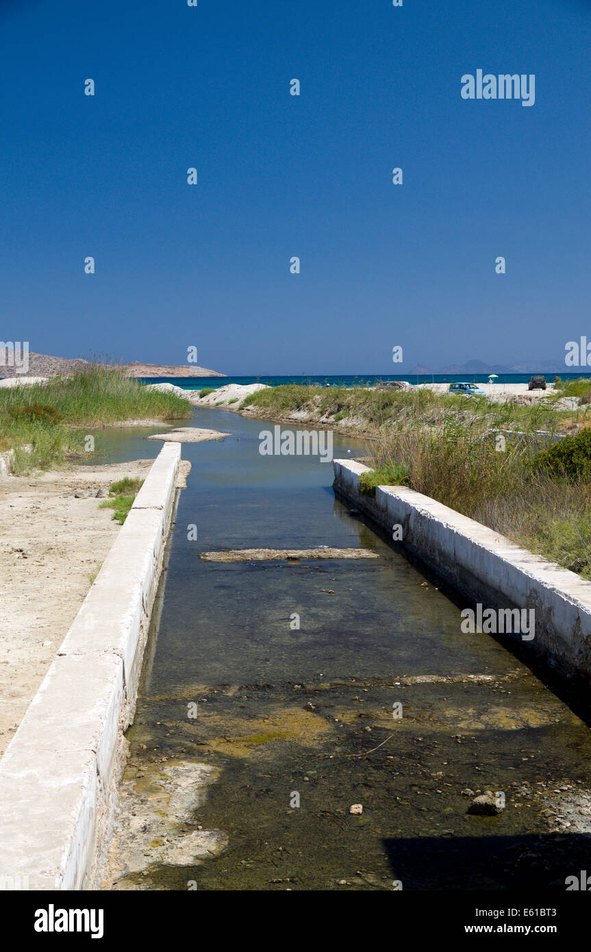 Remains of old salt works, Alikes Salt Lake, Tingaki, Kos Island ...
