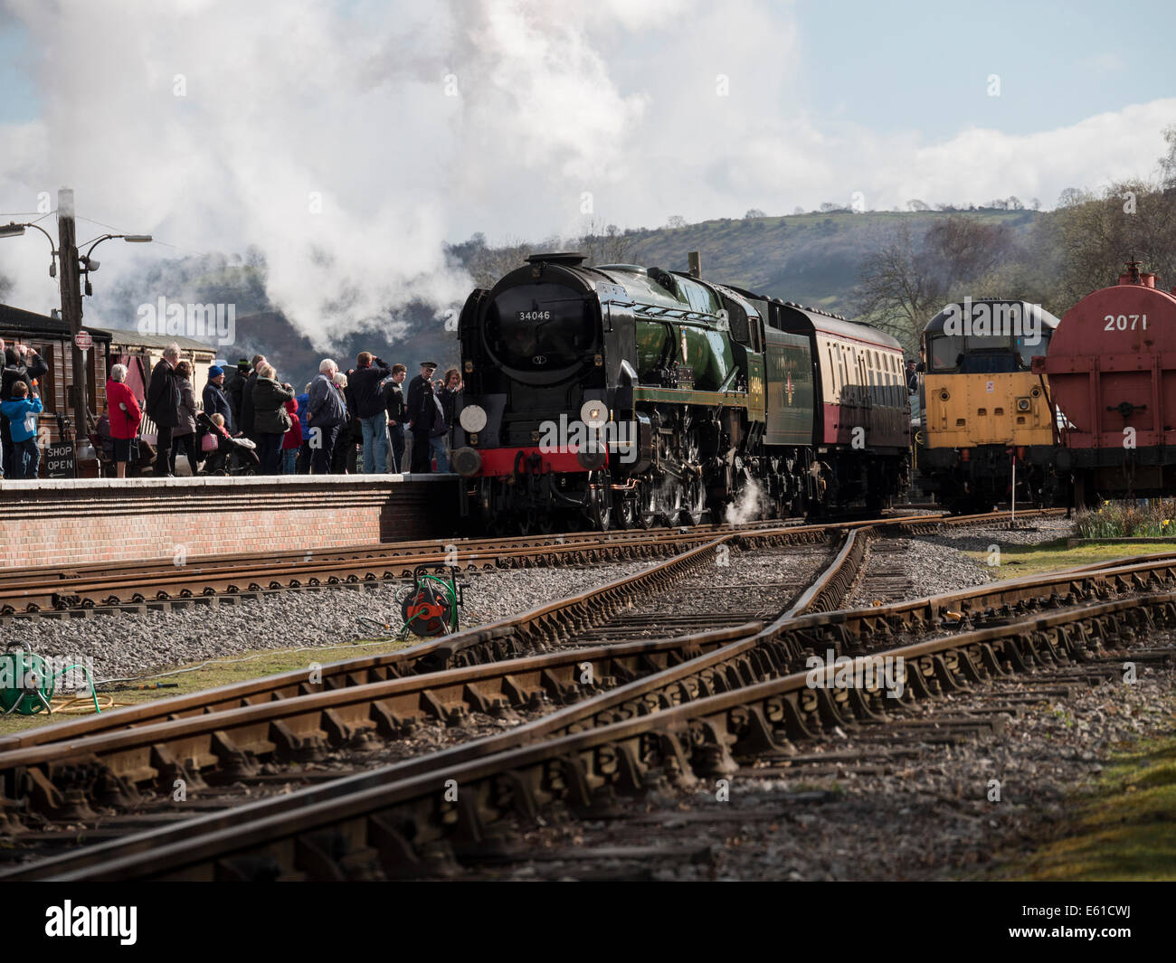 steam locomotive Braunton at Peak Rail, Matlock,derbyshire uk Stock ...