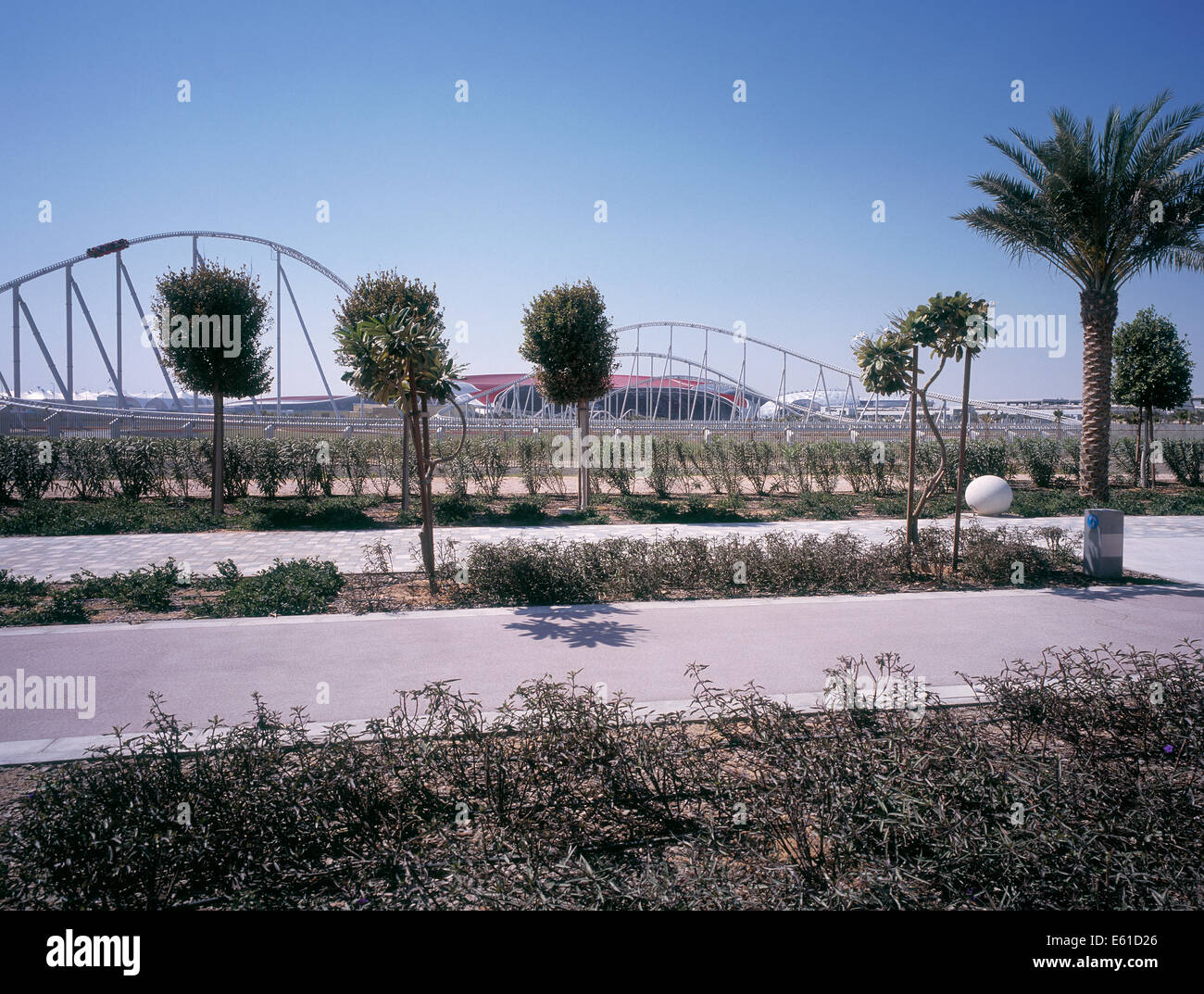 Roller coaster at Ferrari World, Yas Island, Abu Dhabi, UAE Stock Photo ...