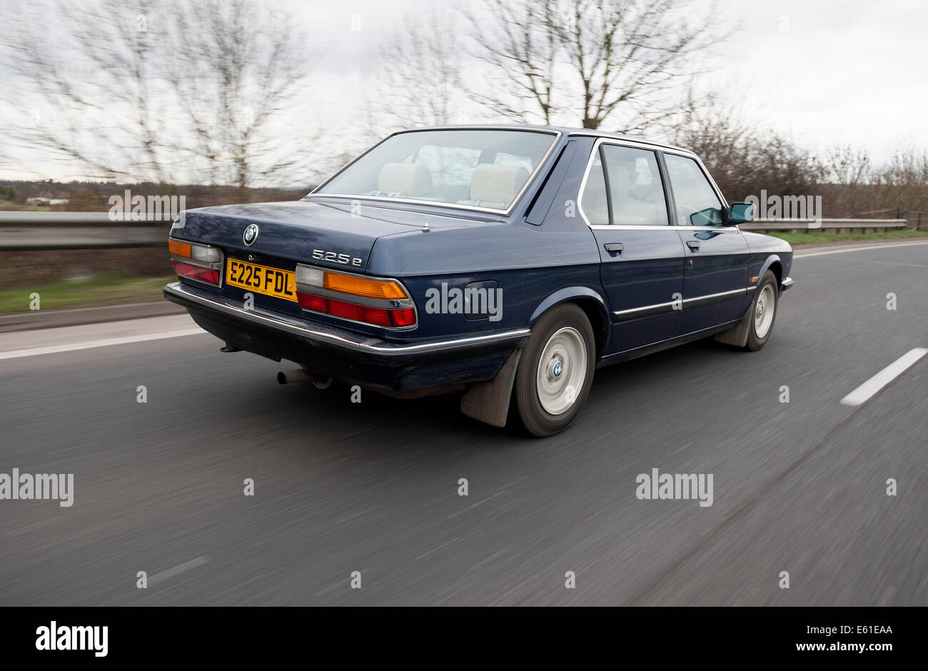 1987 BMW 525e 5 Series E28 shape German luxury saloon driving Stock ...