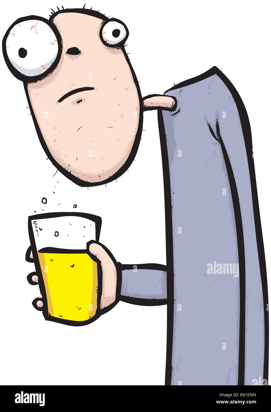 Illustration of a boozed up boozer doing some boozing Stock Photo - Alamy