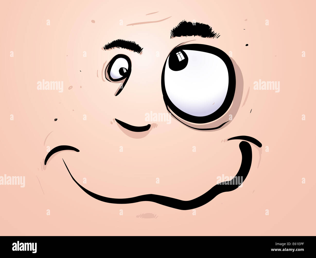 Illustration of a crazy smiling Stock Photo - Alamy