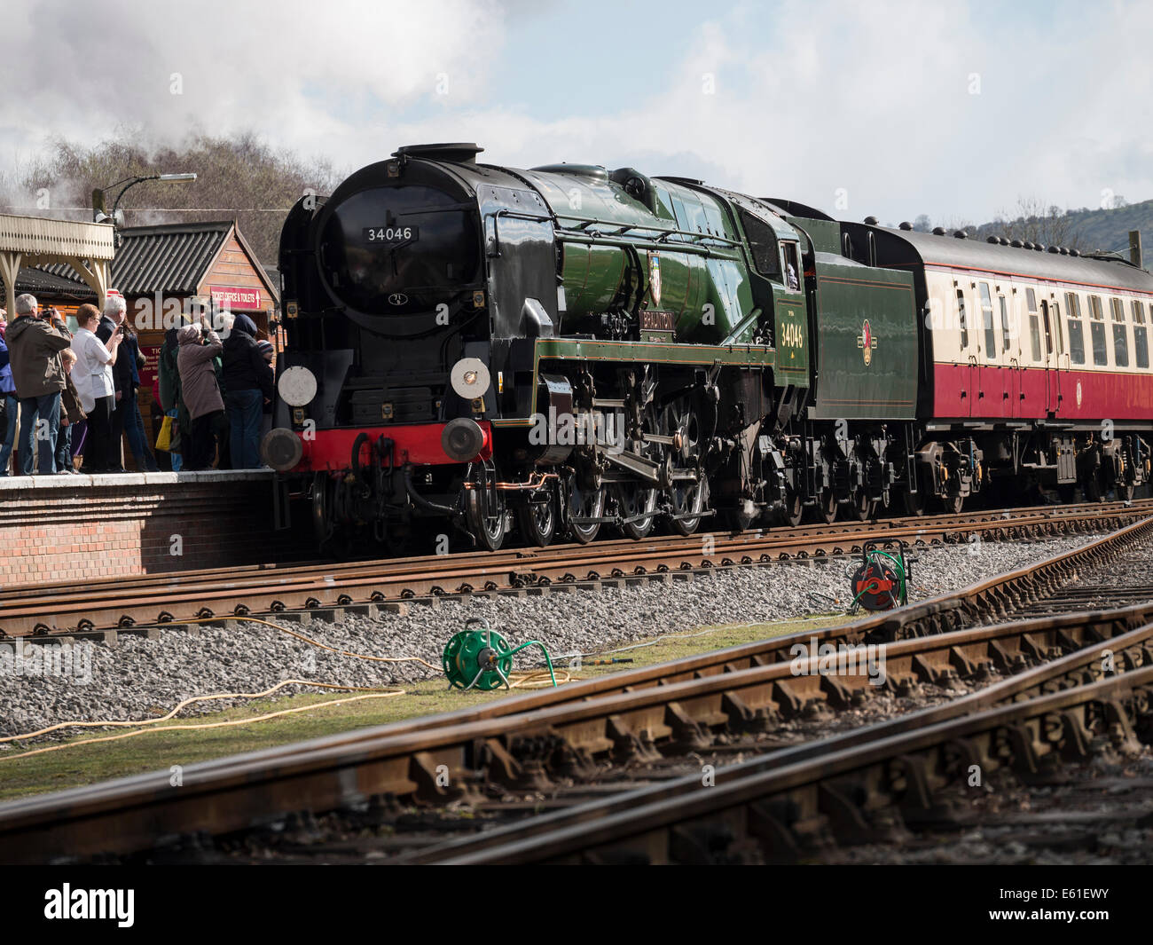 steam locomotive Braunton at Peak Rail, Matlock,derbyshire uk Stock ...