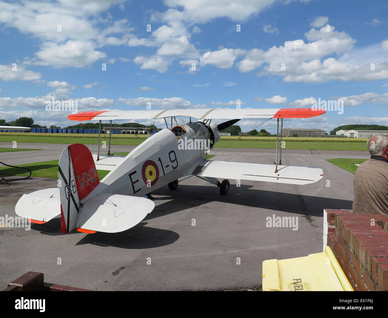 A 1930's German built Bucker Jungmann biplane aircraft at Breighton ...