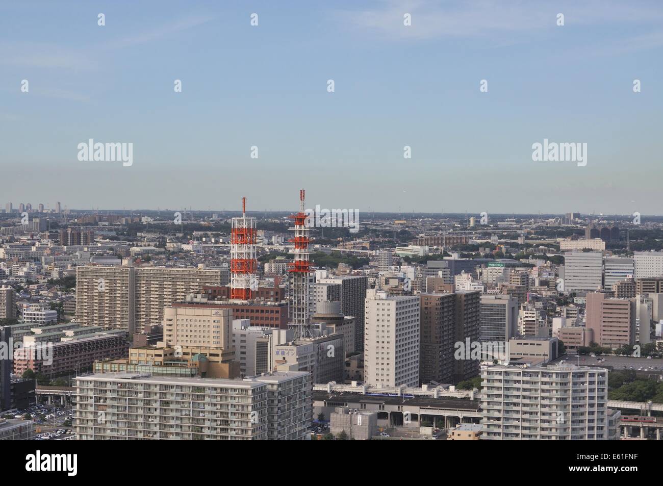 Chiba city,view from Chiba port tower,Chiba city,Chiba,Japan Stock ...