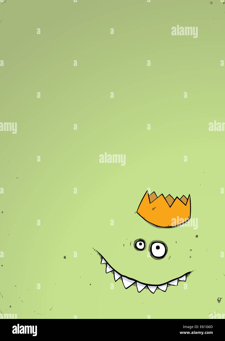 Illustration of a happy A4 full page monster Stock Photo - Alamy