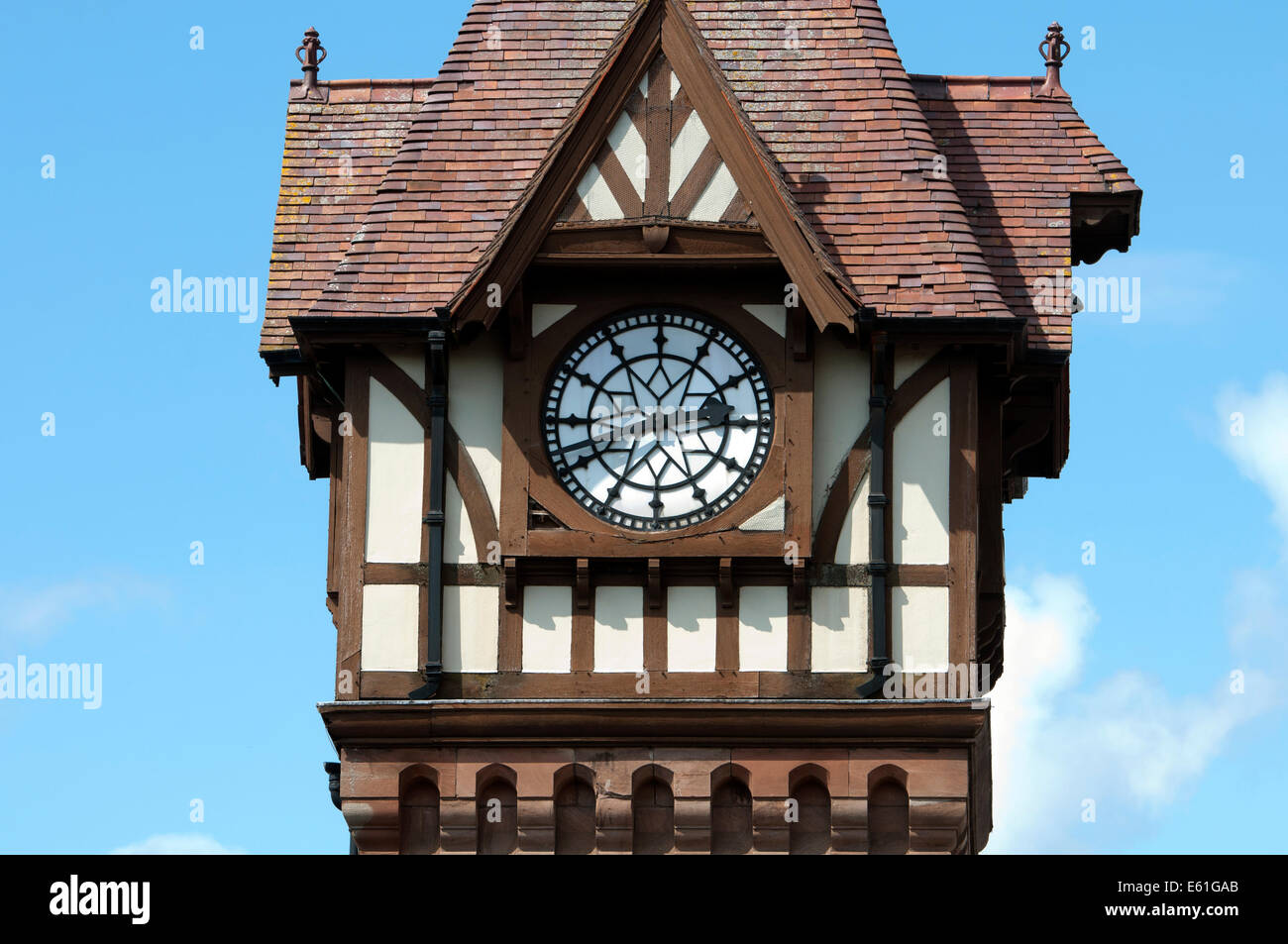 The Public Library clock tower, Ledbury, Herefordshire, England, UK ...