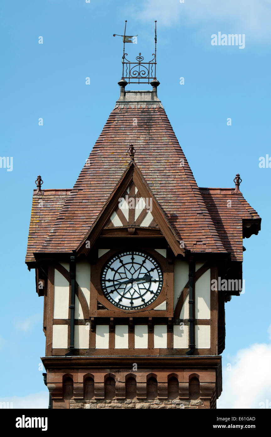 The Public Library clock tower, Ledbury, Herefordshire, England, UK ...