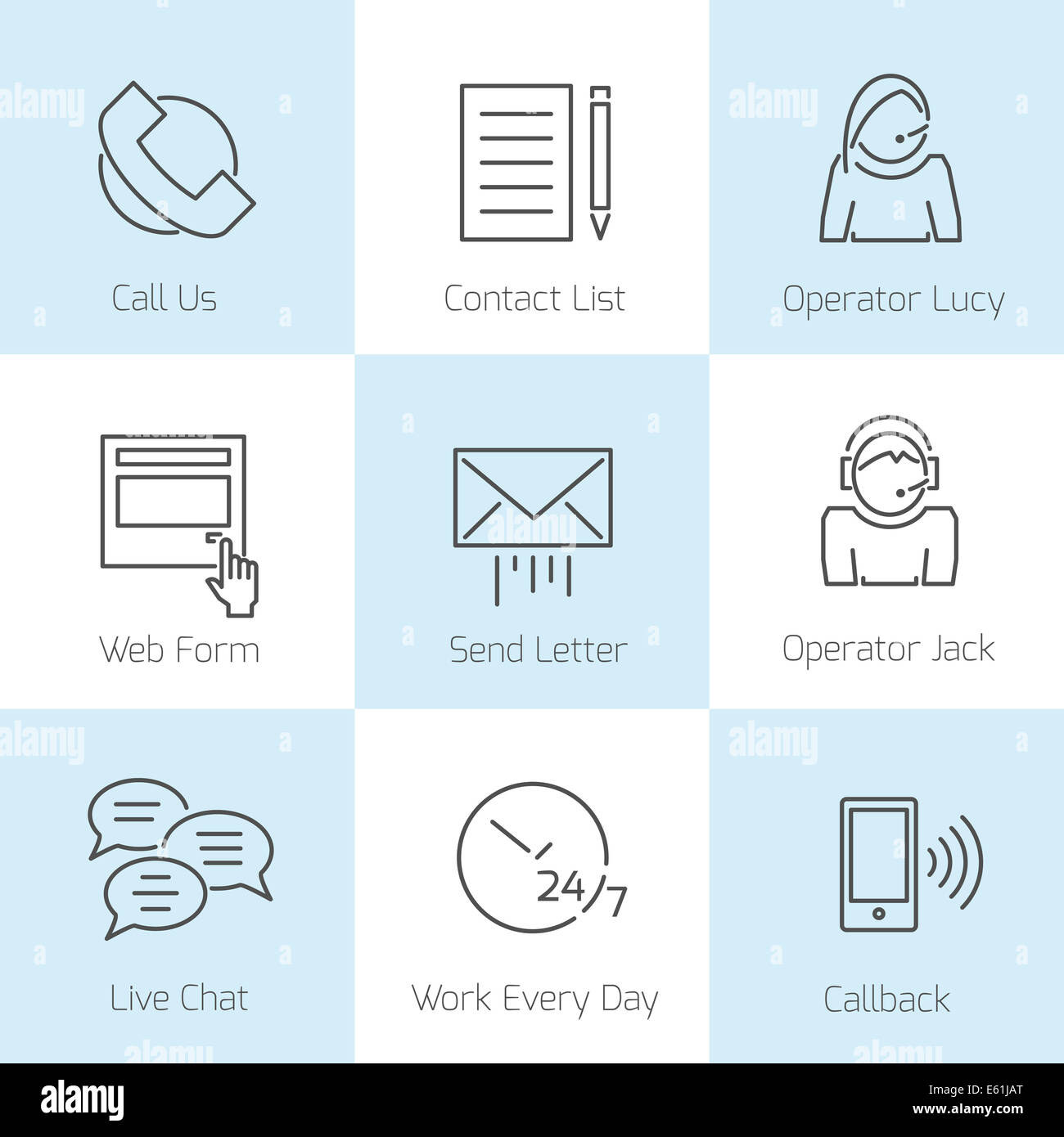 Set of contact us icons Stock Photo - Alamy