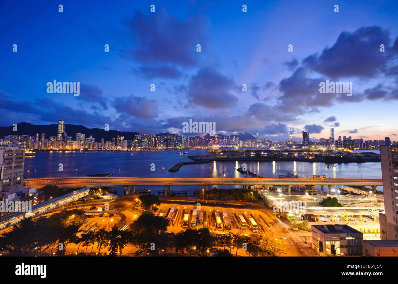 Kowloon night view hi-res stock photography and images - Alamy