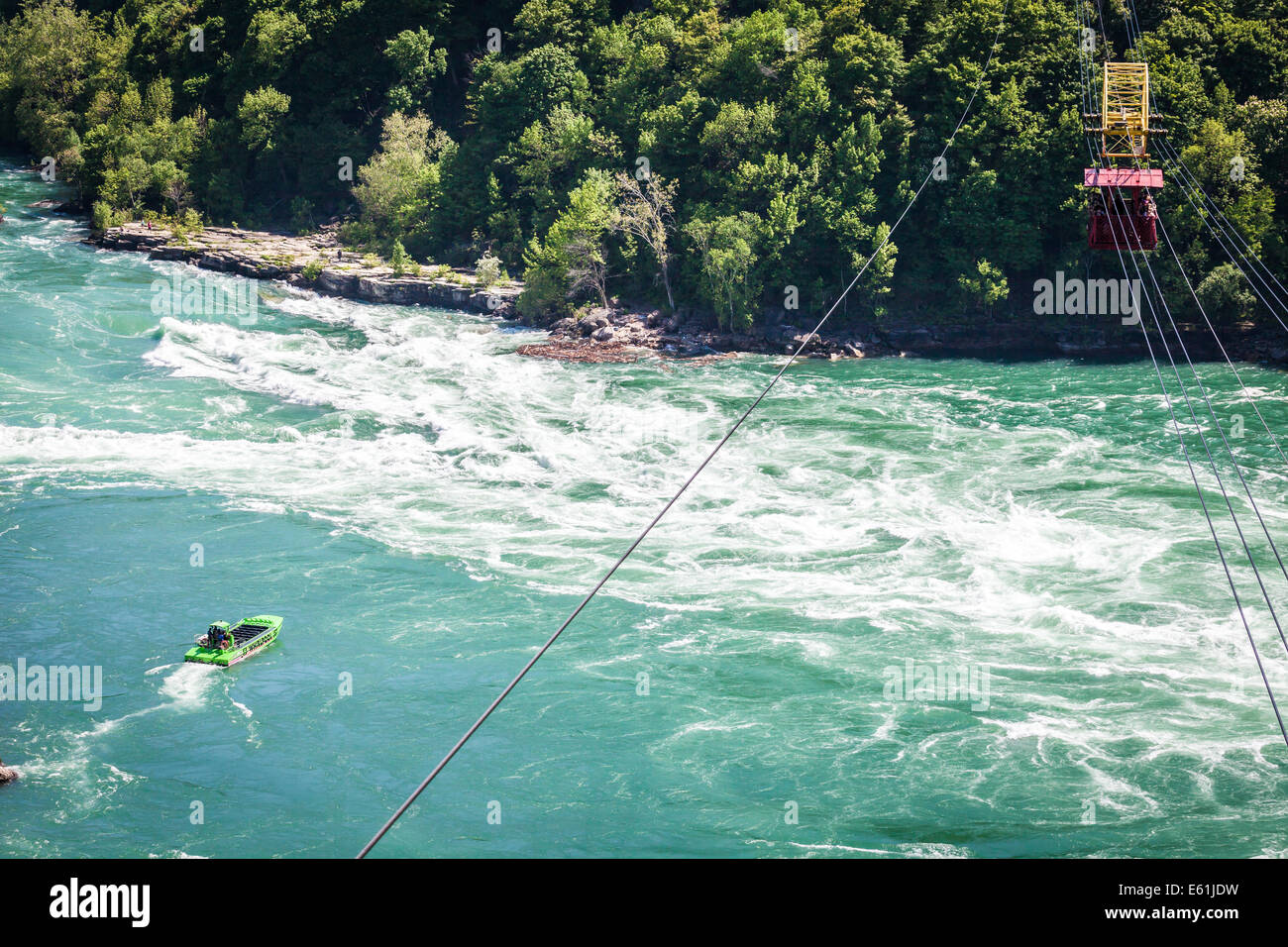Cable car over the swirling Niagara River, Southern Ontario Canada ...