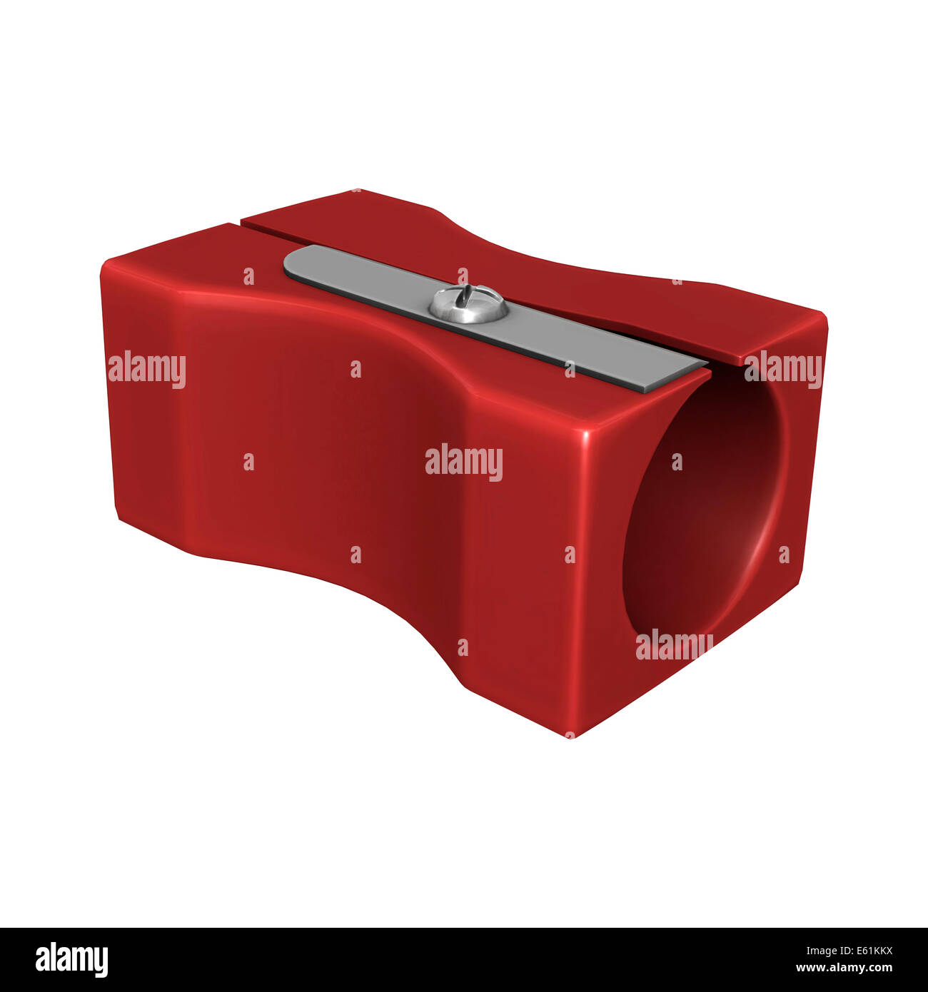3D digital render of a red sharpener isolated on white background Stock ...