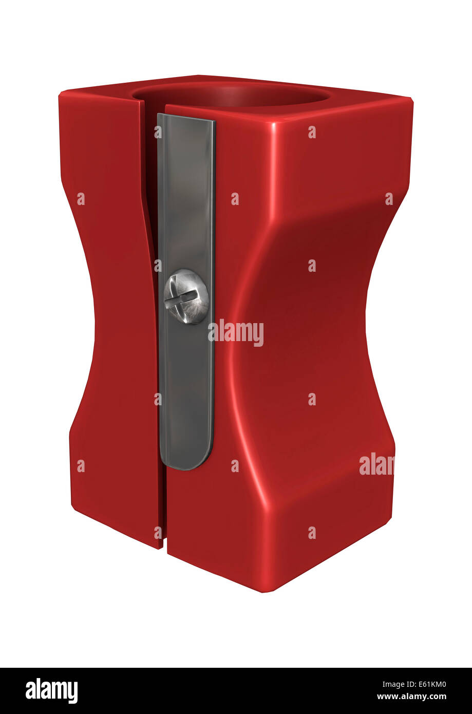 3D digital render of a red sharpener isolated on white background Stock ...