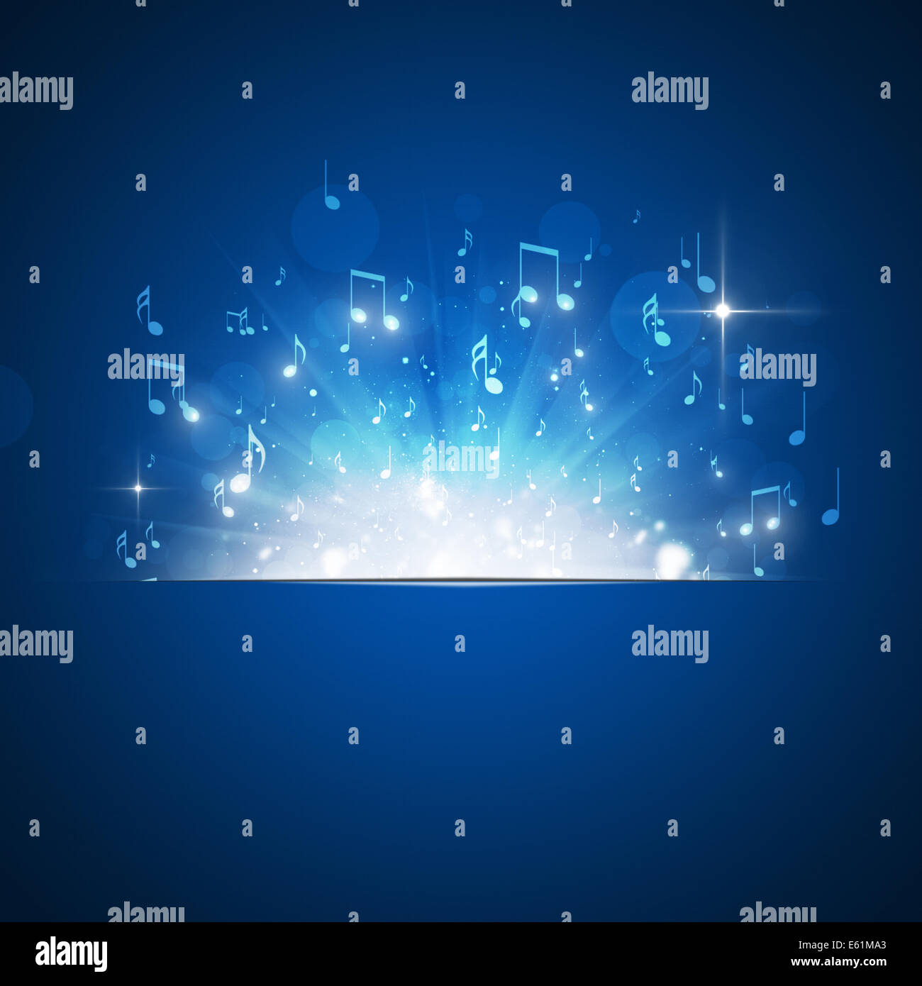 Blue music notes background hi-res stock photography and images - Alamy