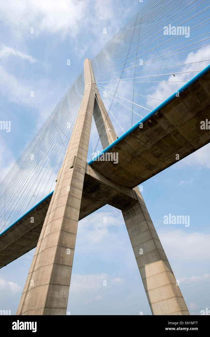 The Pont de Normandie Bridge, Honfleur Normandy France Europe Stock ...