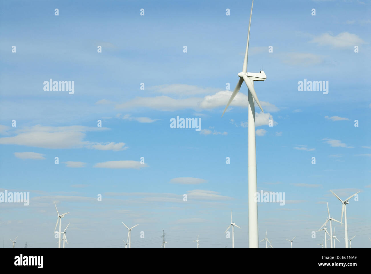 wind generators or turbines at an industrial wind power plant, Spain ...