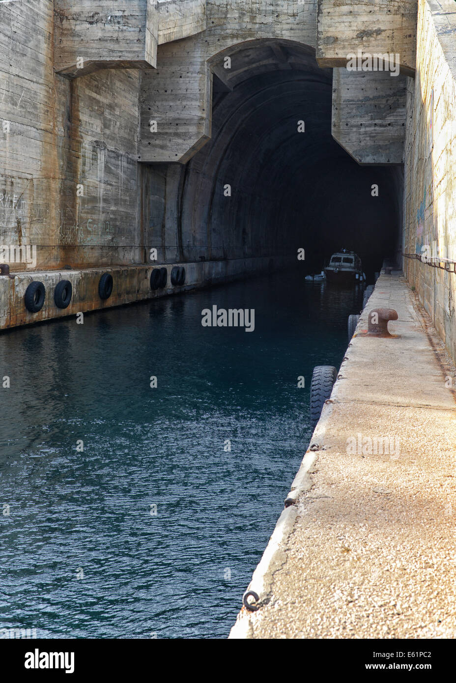 Submarine Yugoslav Navy Base in Vis Island, Croatia Stock Photo - Alamy