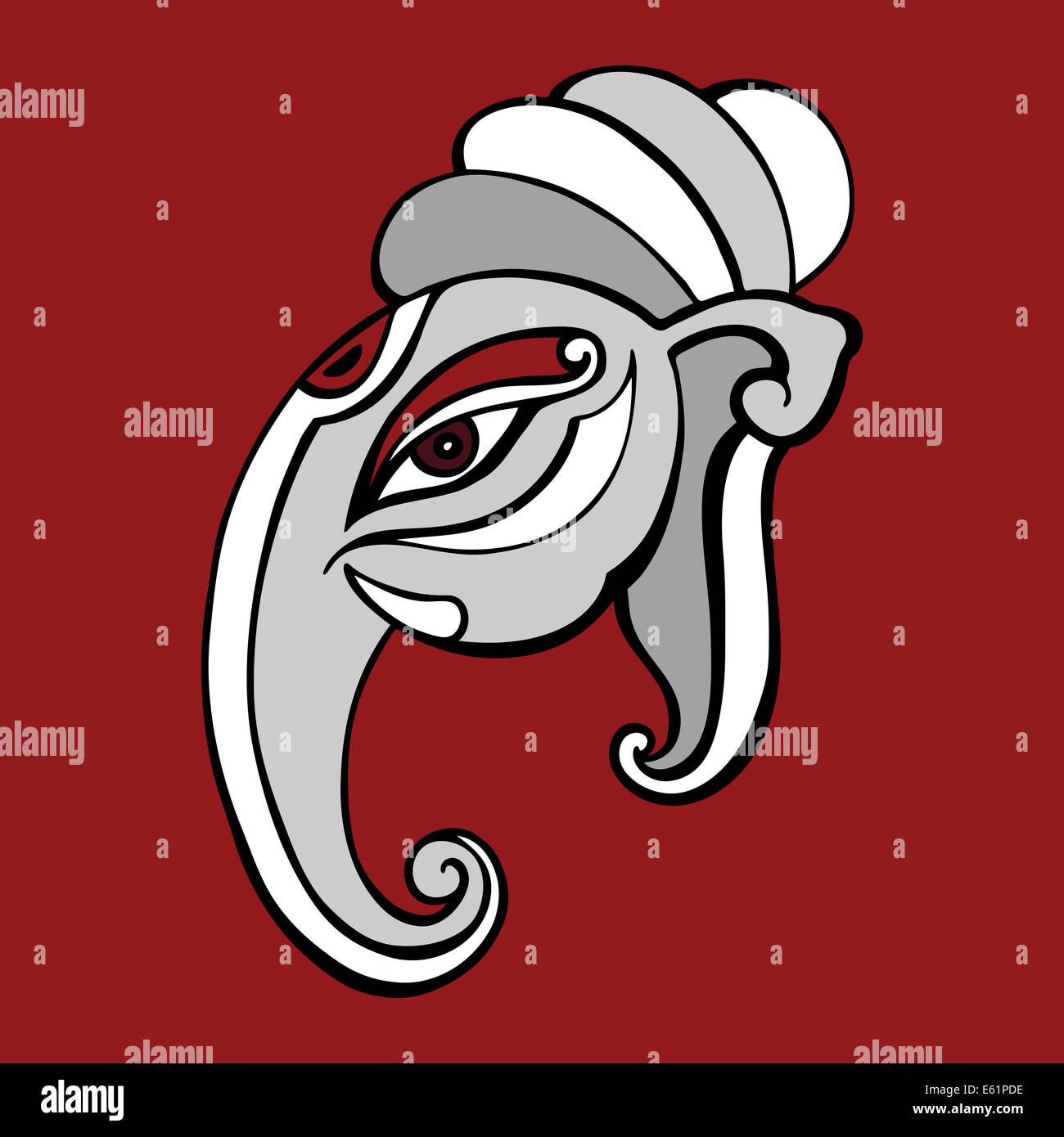 Elephant head.. Ganesha Hand drawn illustration Stock Photo - Alamy