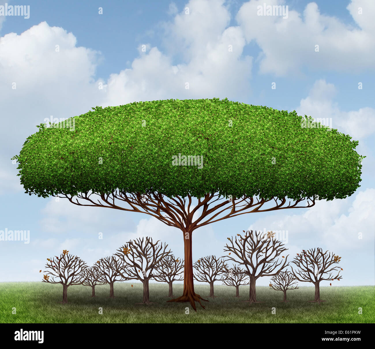 Dominating the market business concept as a symbol of taking over a ...