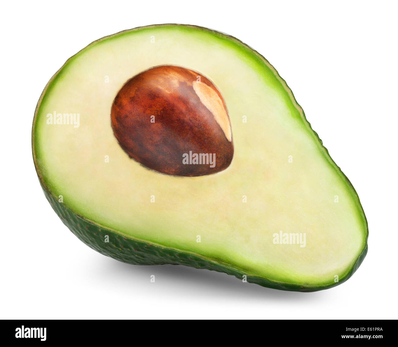 Avocado slice isolated on a white background. Clipping Path Stock Photo ...