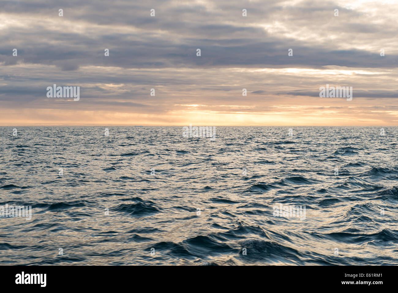 Beautiful ocean landscape in the arctic with an intense cloud pattern ...