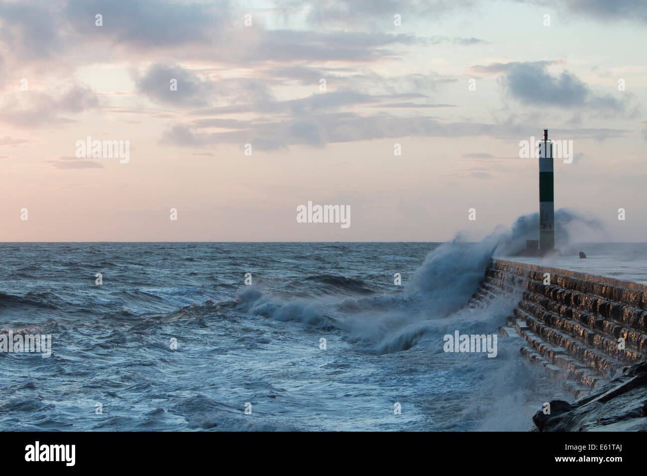 Aberystwyth, Wales, UK. 11th Aug, 2014. The sea whipped up by the storm ...
