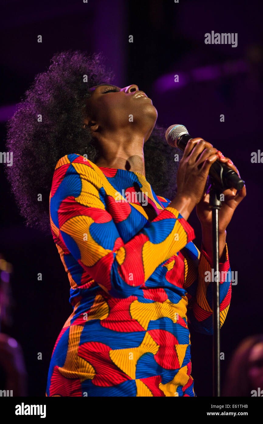 Laura Mvula singer songwriter performing on stage at Brecon Jazz ...