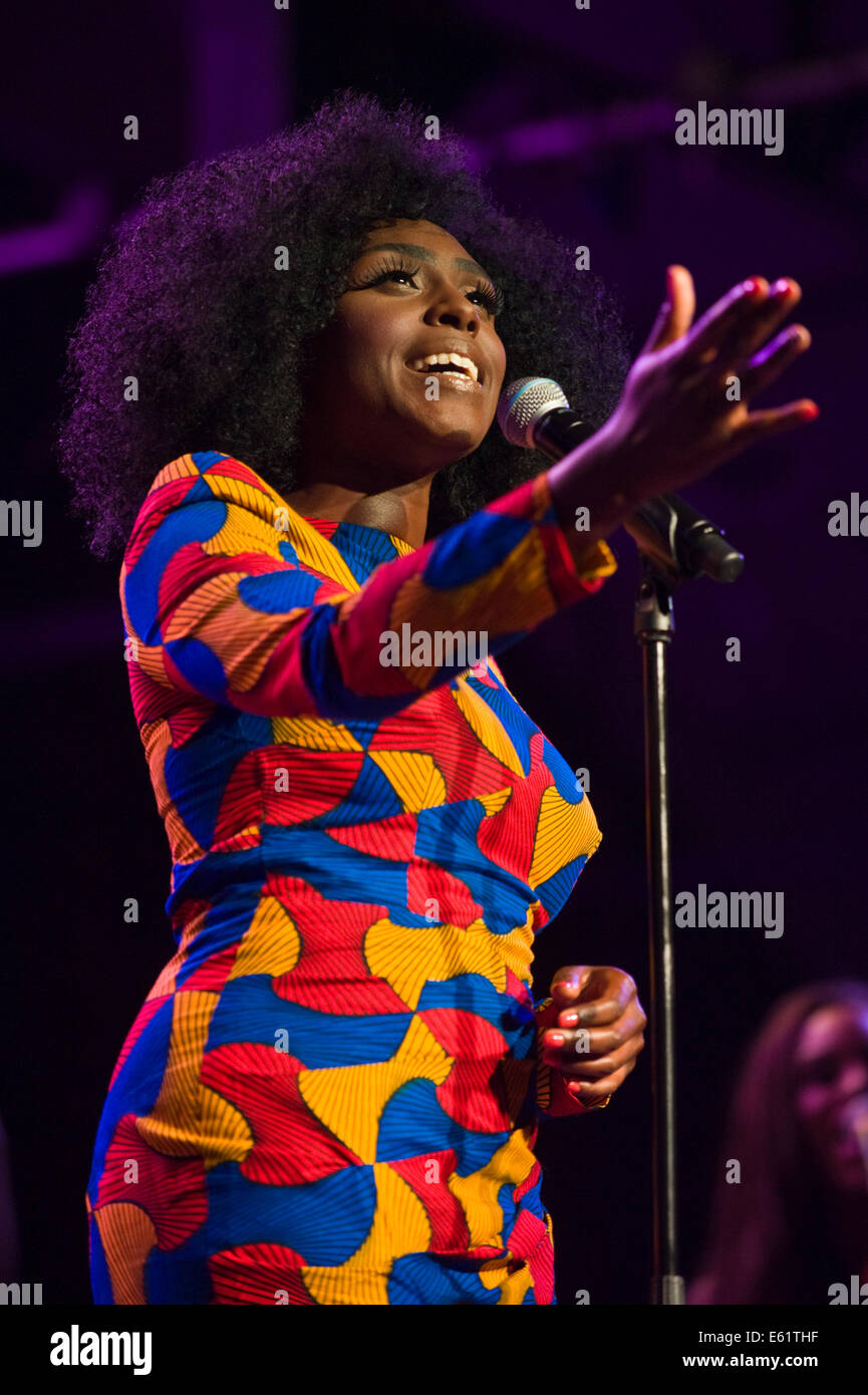 Laura Mvula singer songwriter performing on stage at Brecon Jazz ...