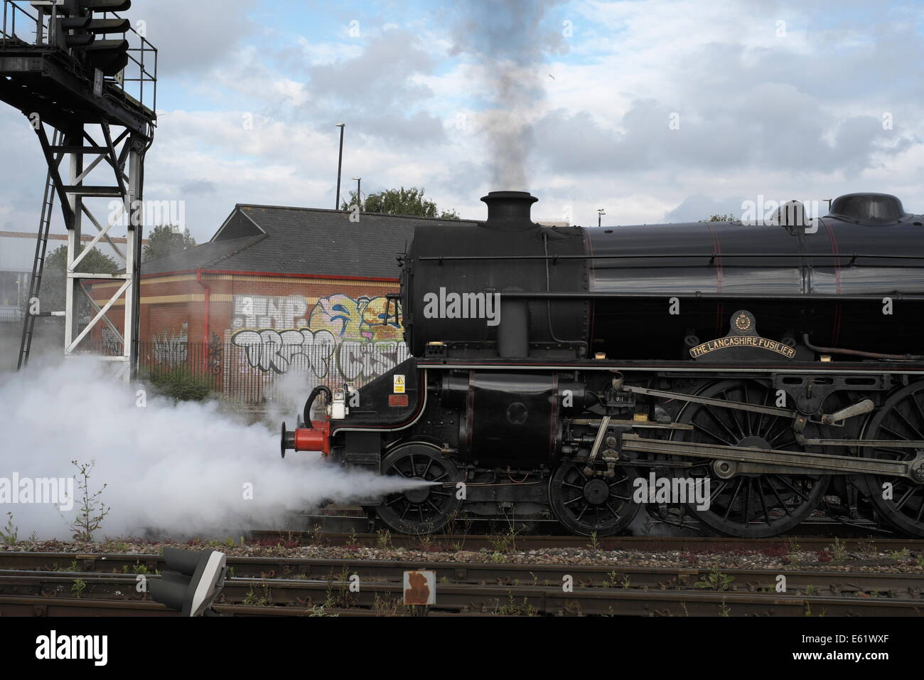 Front end of a steam engine, (class 5mt) juxtaposed against modern ...