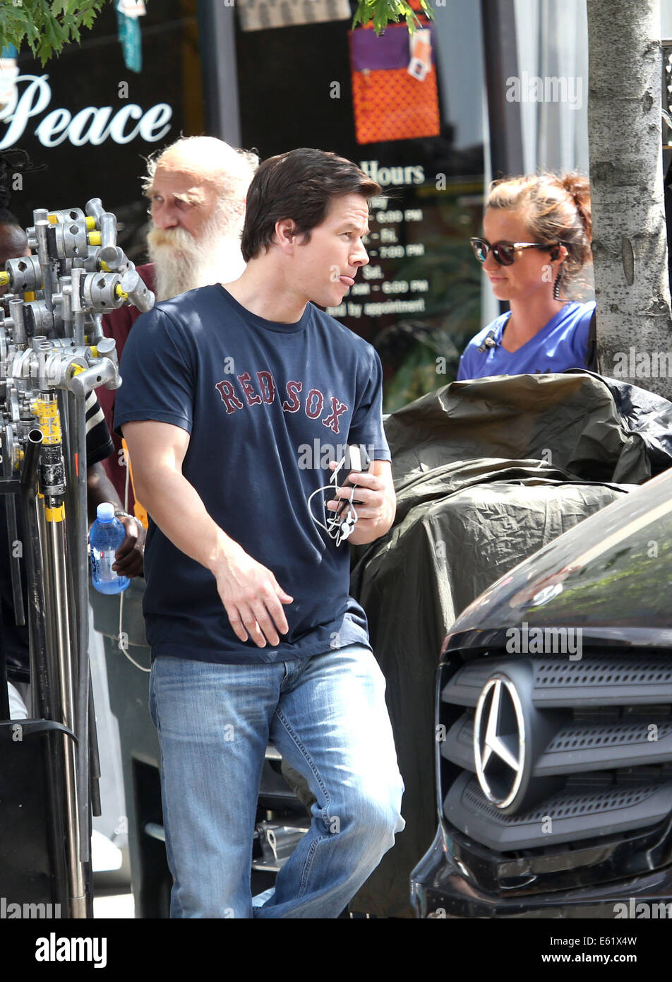 Boston, Massachusetts, USA. 11th Aug, 2014. Actor Mark Wahlberg is seen ...