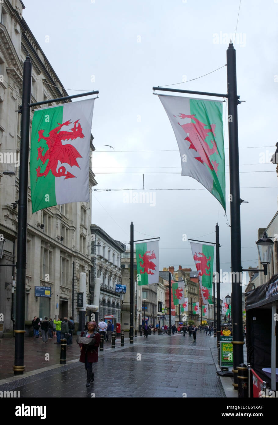 Welsh national flag flying in hi-res stock photography and images - Alamy