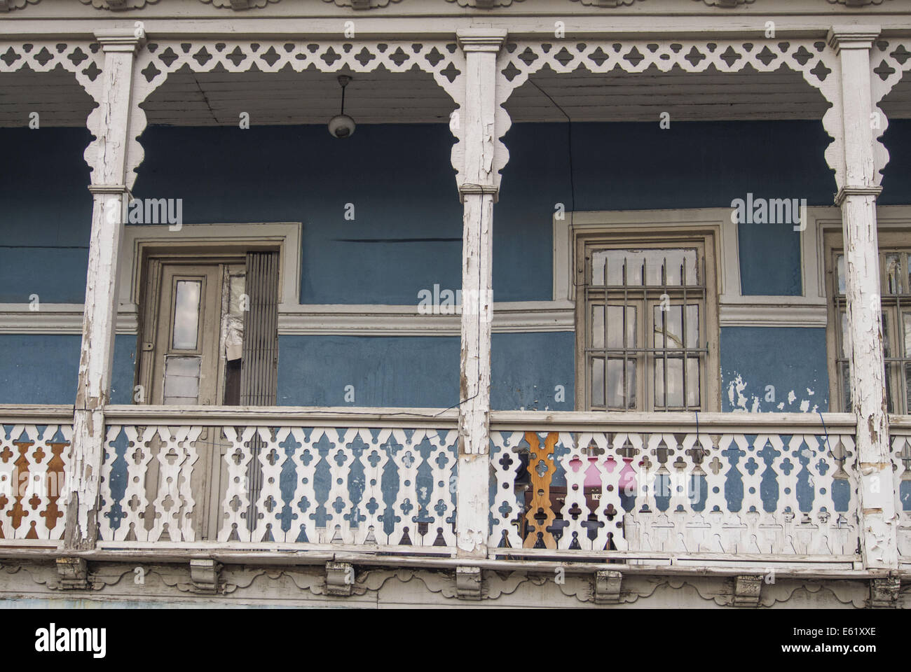 Architecture on Pushkin street in the old town of Tbilisi, Georgia ...