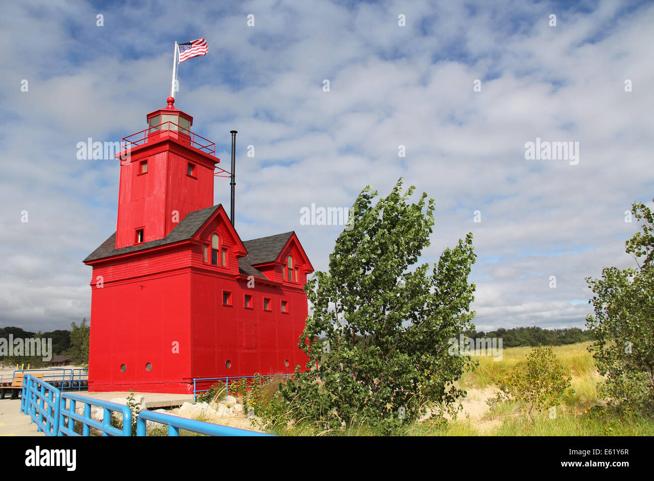 Big Red Lighthouse in Holland Michigan Stock Photo - Alamy