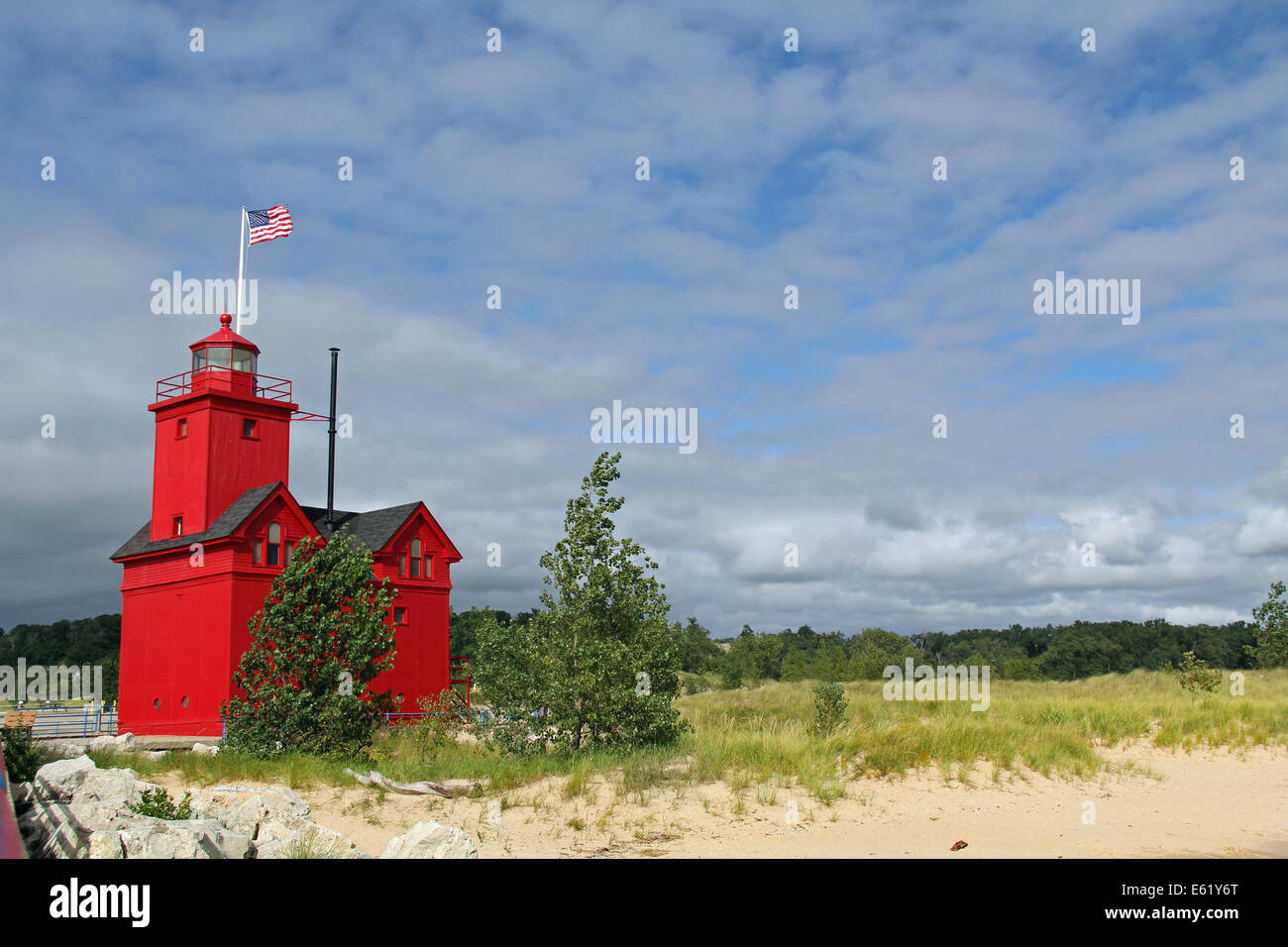 Big Red Lighthouse in Holland Michigan Stock Photo - Alamy