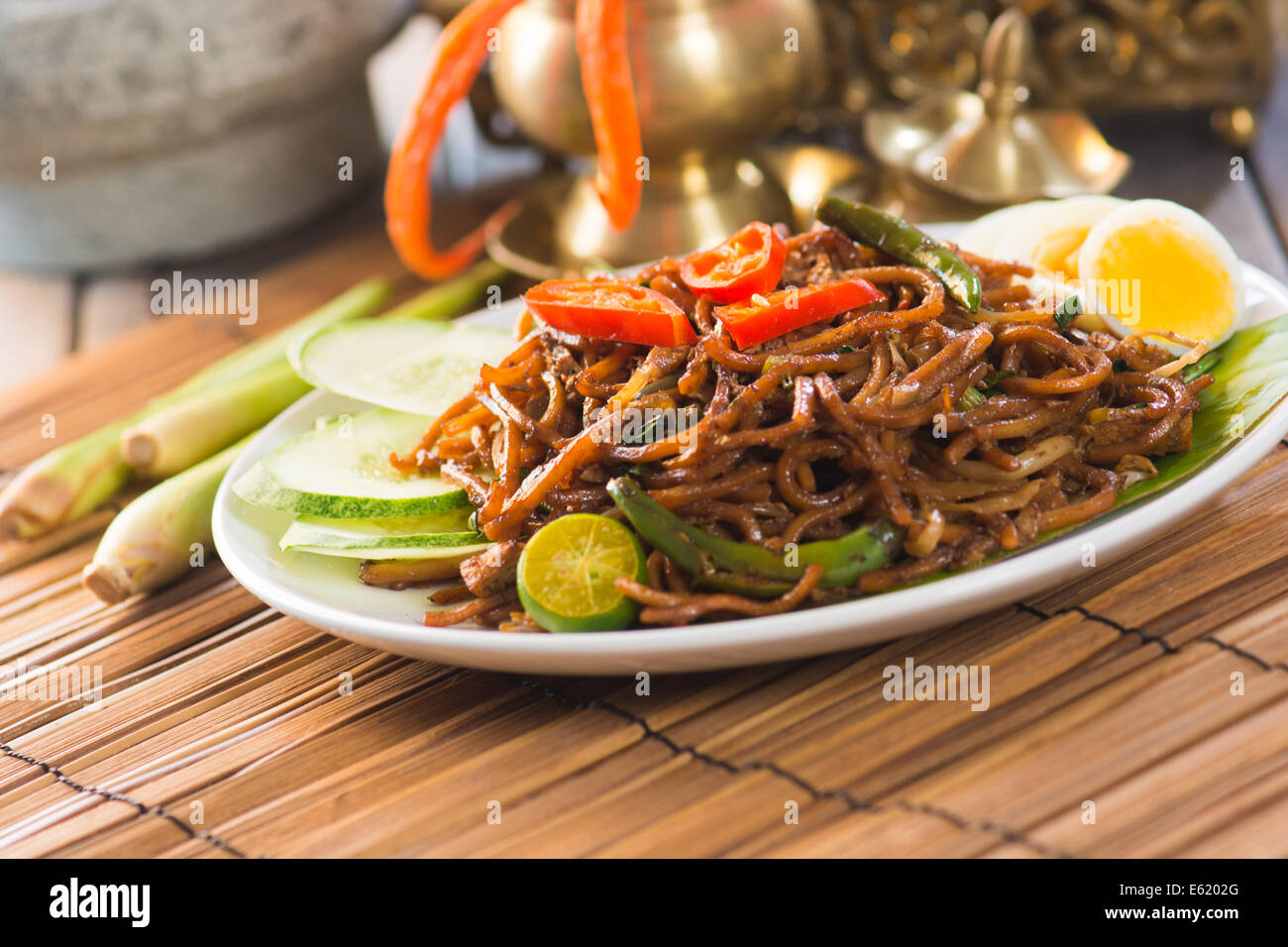 fried noodle with backgrounds Stock Photo - Alamy
