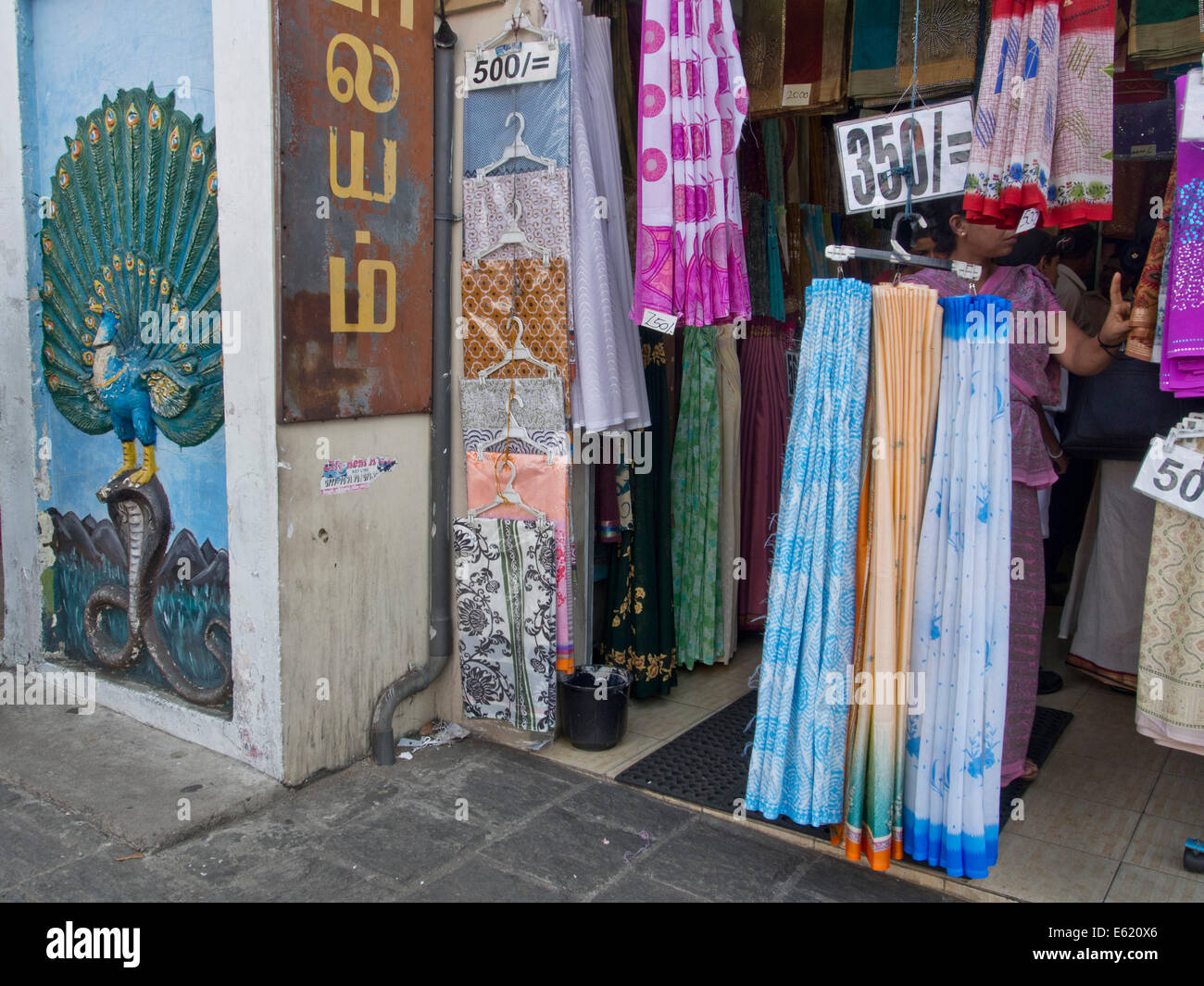 Traditional clothes and souvenir shop in Kandy, Sri Lanka Stock Photo ...