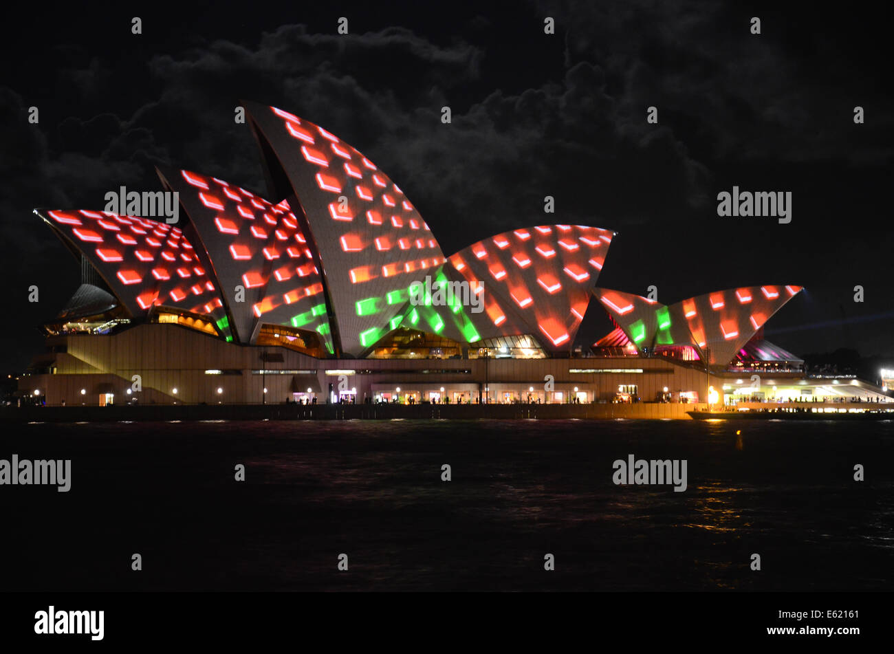 Sydney's Opera House lit up during a light festival Stock Photo - Alamy