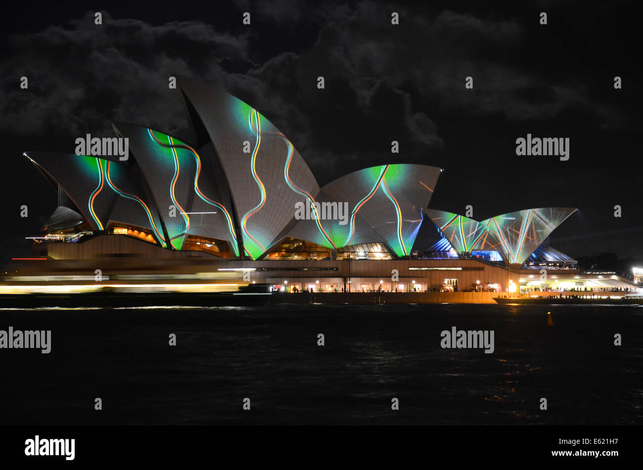Sydney's Opera House lit up during a light festival Stock Photo - Alamy