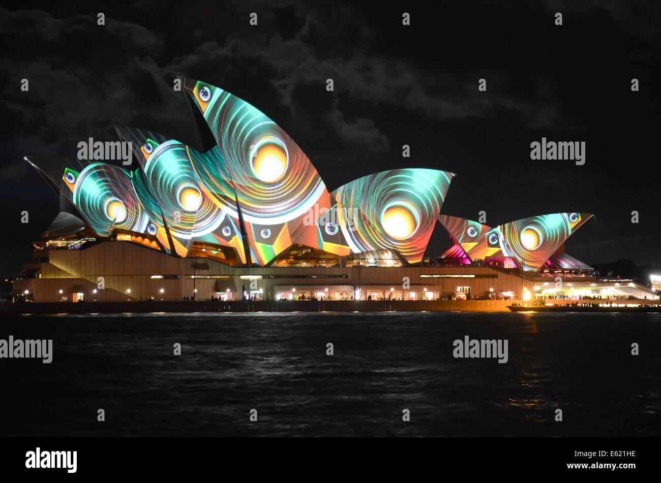 Sydney's Opera House lit up during a light festival Stock Photo - Alamy