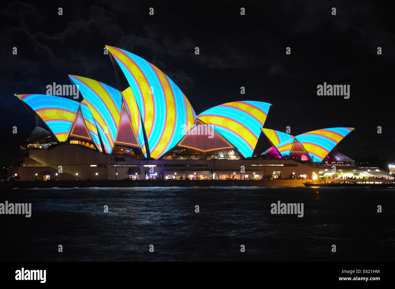 Sydney's Opera House lit up during a light festival Stock Photo - Alamy